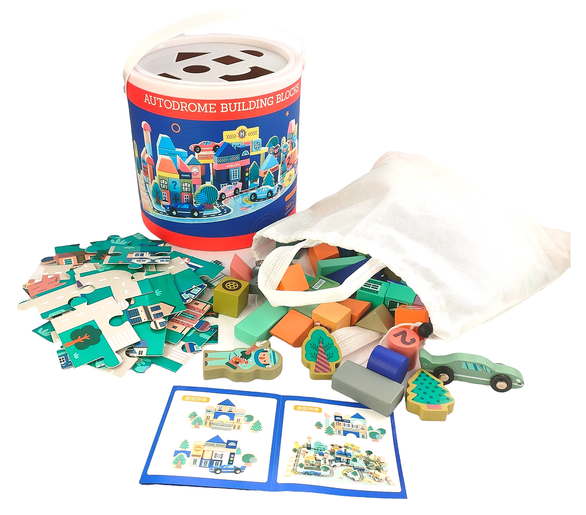 161 Pc Building Blocks And Puzzle - Hakko Toys – Katsu Kids