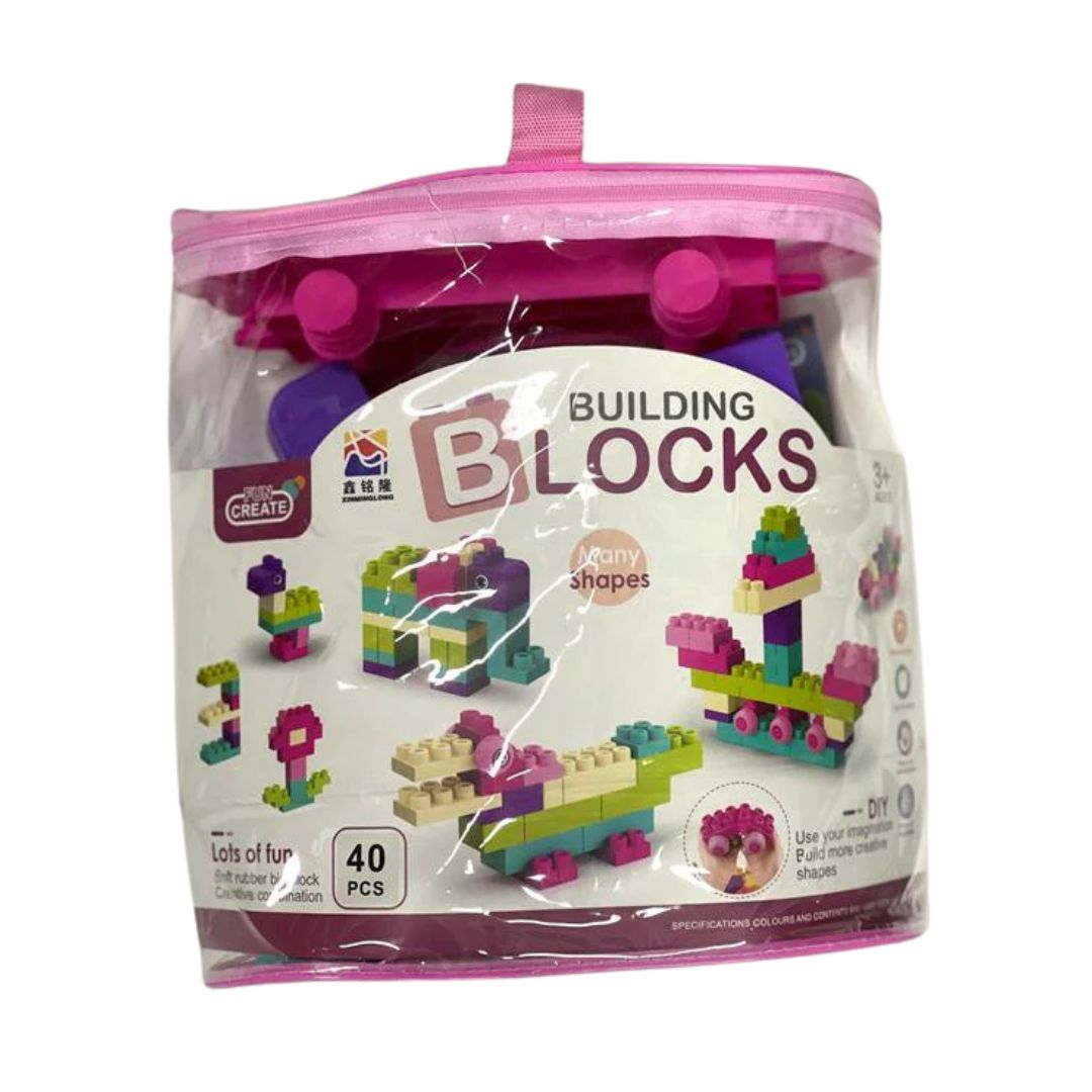 Soft Toddler Building Blocks - Pink – Katsu Kids