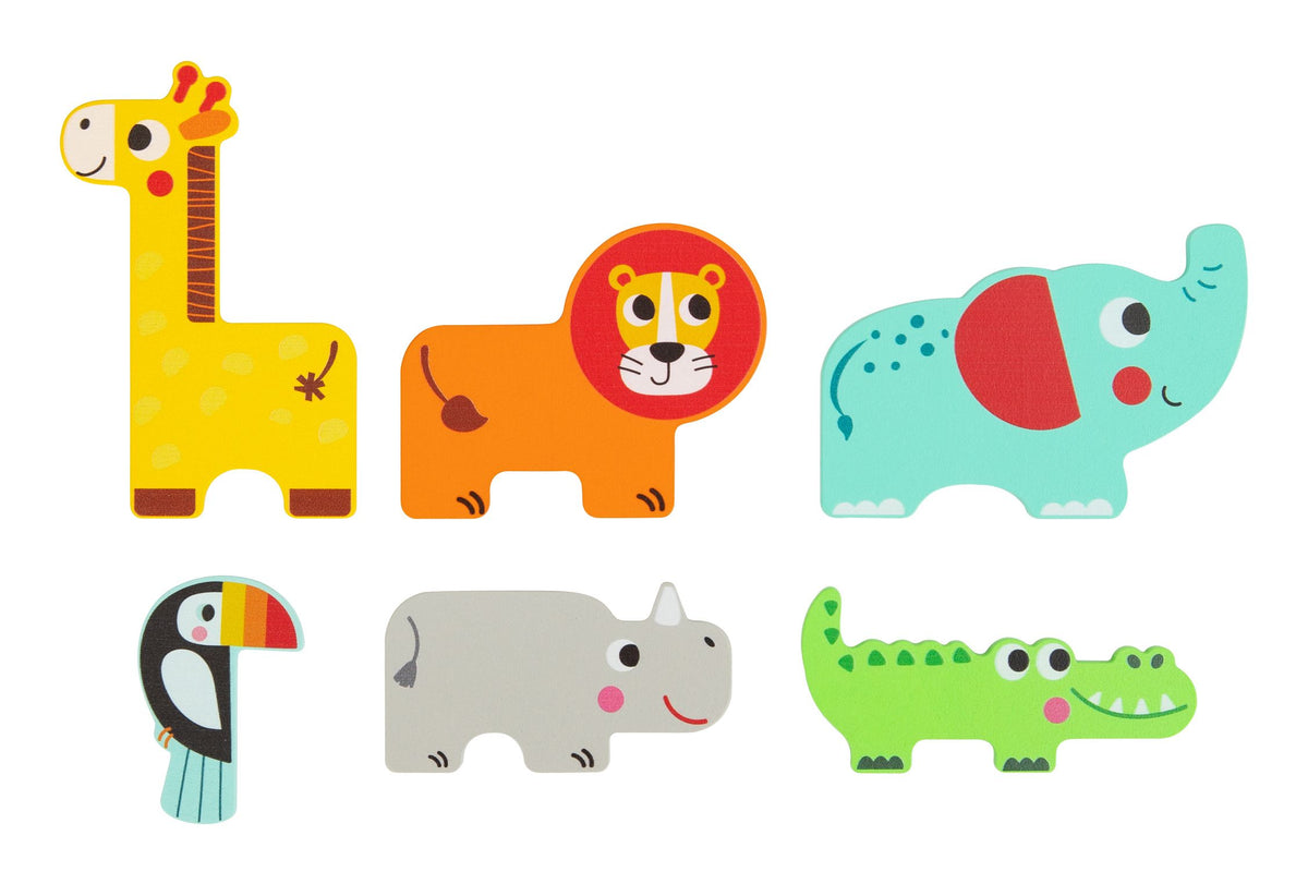 Wooden Layer Animal Stacking Puzzle : Tooky Toy – Katsu Kids
