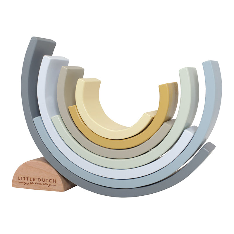 Wooden Rainbow Stacker- New Blue – Katsu Kids